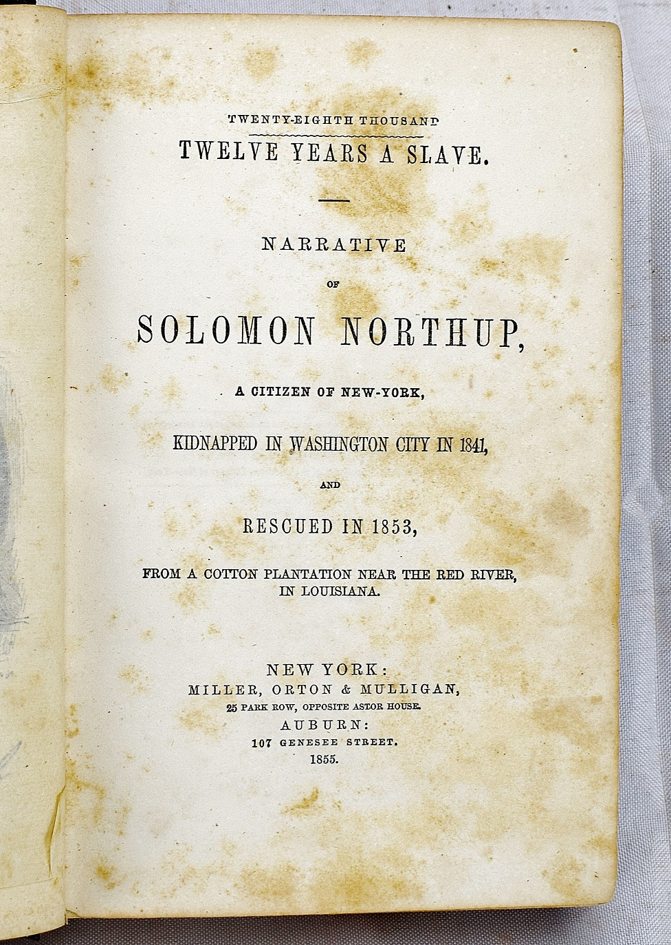 Twelve Years A Slave. Narrative of Solomon Northup, A Citizen of New ...